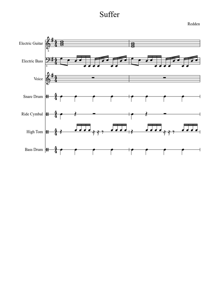 Suffer Sheet music for Voice (other) (Solo) | Musescore.com