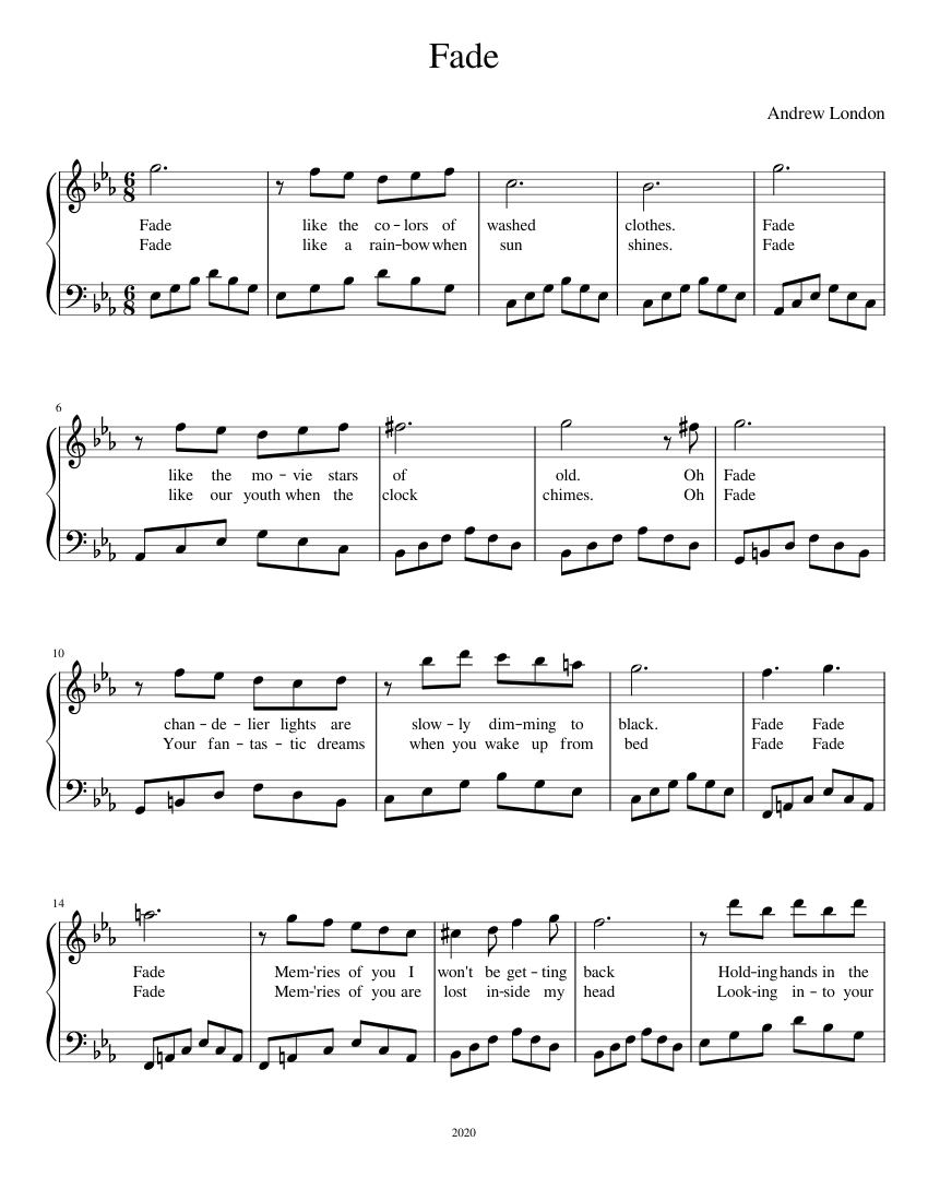 Fade Sheet music for Piano (Solo) Easy | Musescore.com