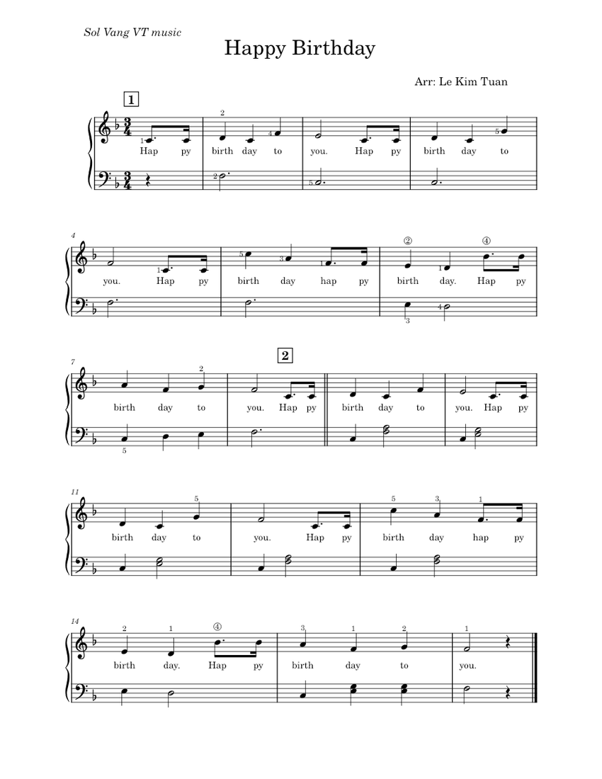 Happy_Birthday. piano Sheet music for Piano (Solo) Easy | Musescore.com