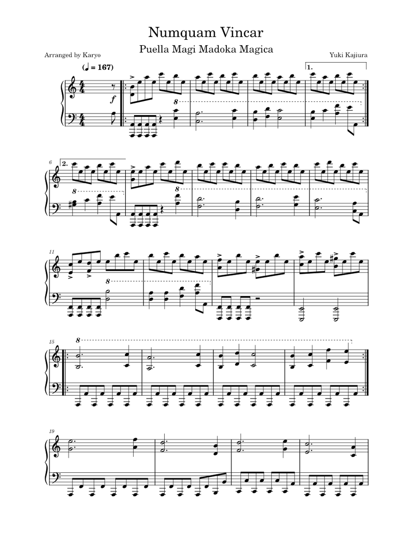 Numquam Vincar Sheet music for Piano (Solo) | Musescore.com