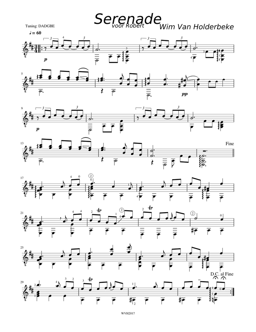 Serenade Sheet music for Guitar (Solo) | Download and print in PDF or ...