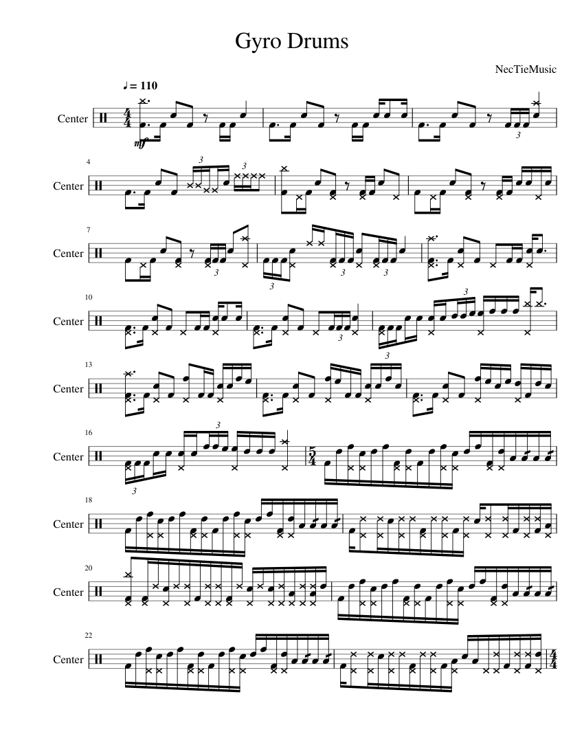 Animusic 2 - Gyro Drums Sheet music for Tambourine, Clarinet in b-flat ...