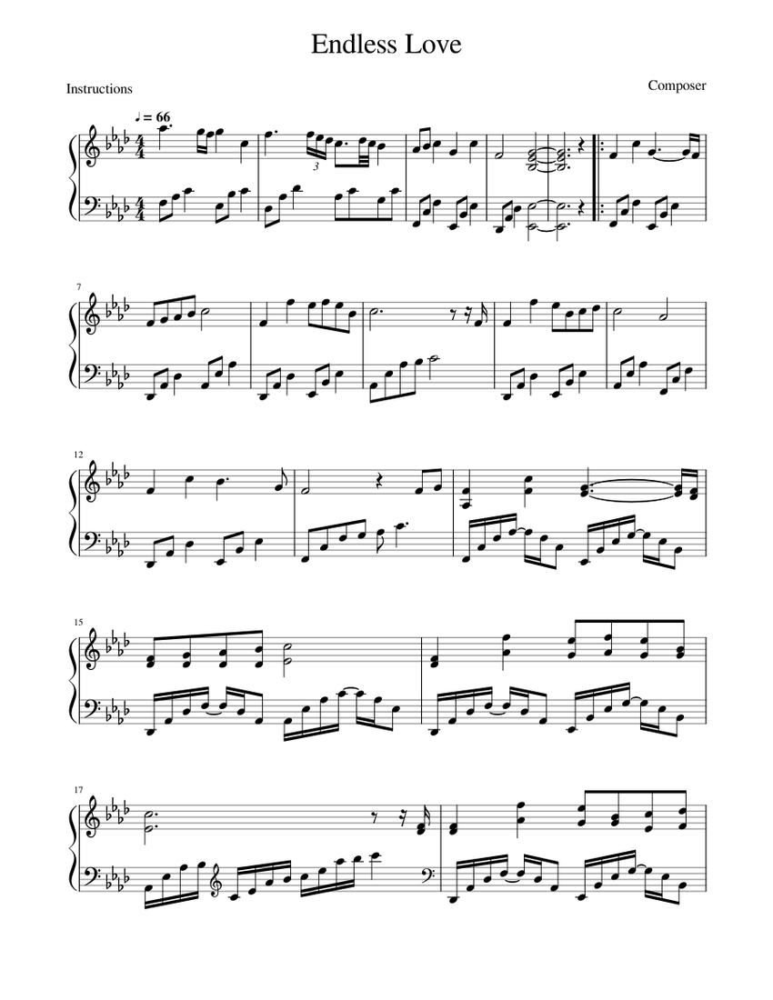 Endless Love - piano tutorial