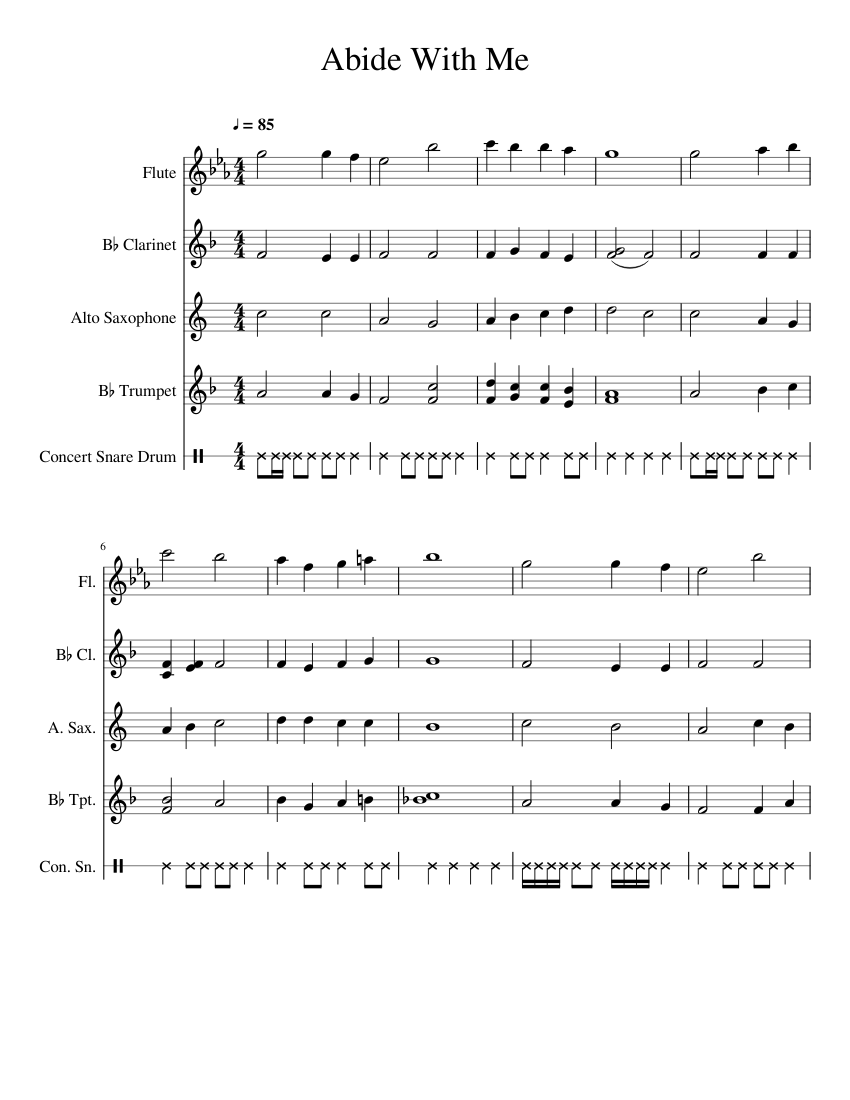 Abide with me – William Henry Monk Abide With Me Sheet music for Flute ...