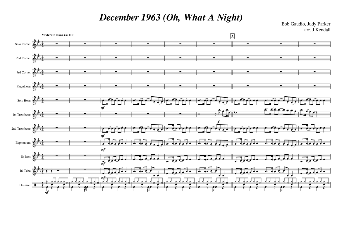 December 1963 (Oh, What A Night) Sheet music for Trombone, Cornet ...