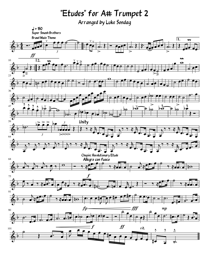 "Etudes" for A# Trumpet 2 Sheet music for Trumpet in b-flat (Solo ...