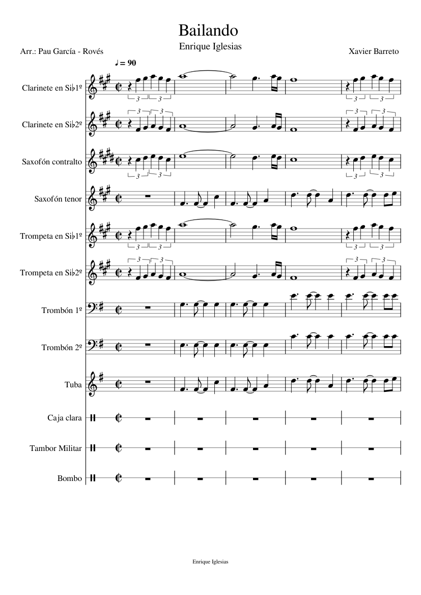 Bailando Sheet music for Trombone, Tuba, Clarinet in b-flat, Saxophone ...