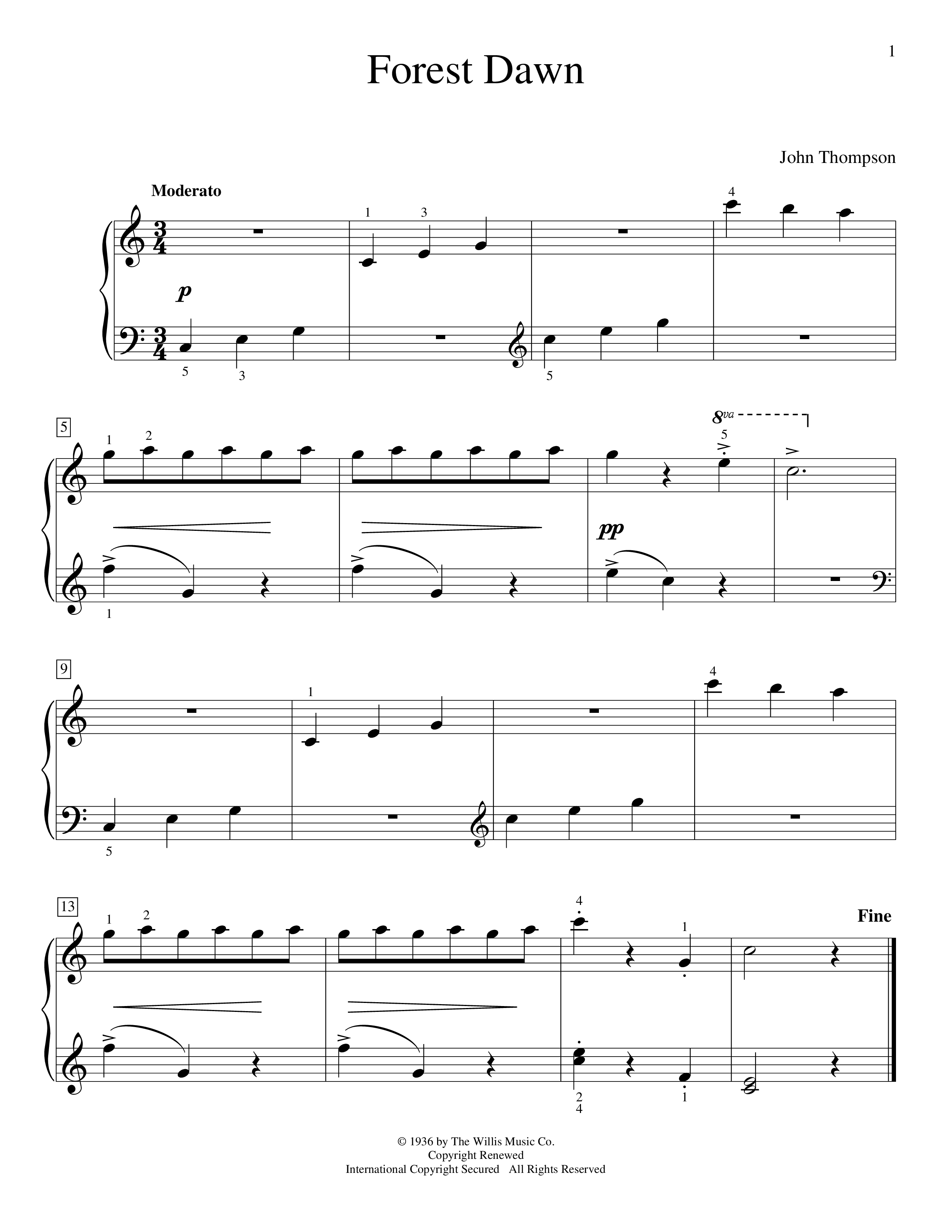Play Official version of Forest Dawn Sheet Music by John Sylvanus ...