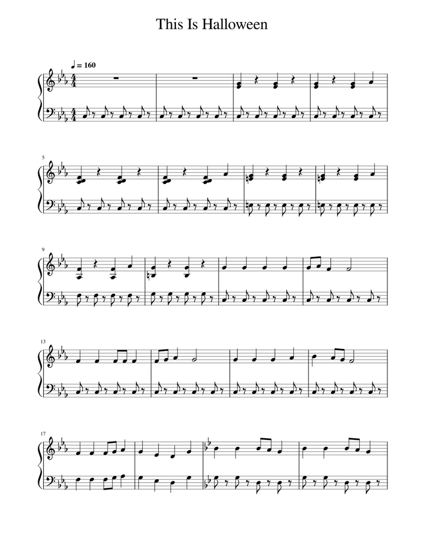 This Is Halloween - Nightmare before christmas Sheet music for Piano ...