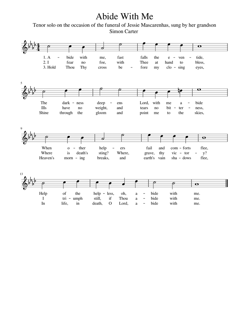 abide with me-print (1) Sheet music for Piano (Solo) | Musescore.com