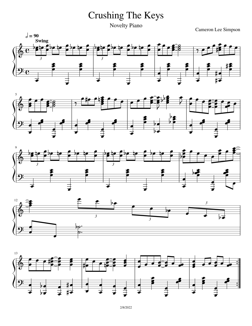 Crushing The Keys Sheet music for Piano (Solo) | Musescore.com