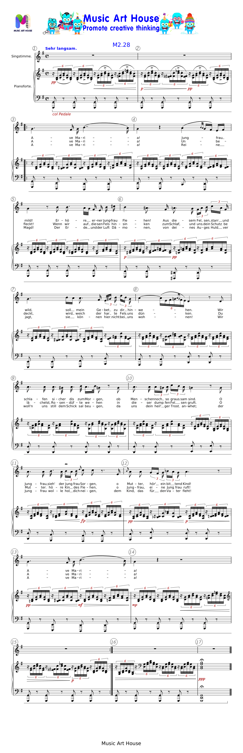 MAH_M2.38 Sheet music for Piano, Vocals (Piano-Voice) | Musescore.com