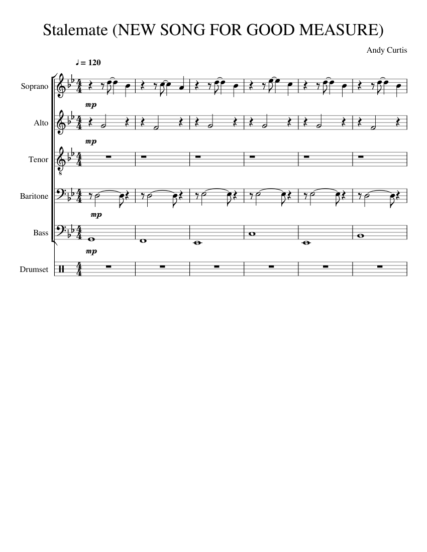 STALEMATE NEW SONG FOR GOOD MEASURE Sheet music for Soprano, Alto ...