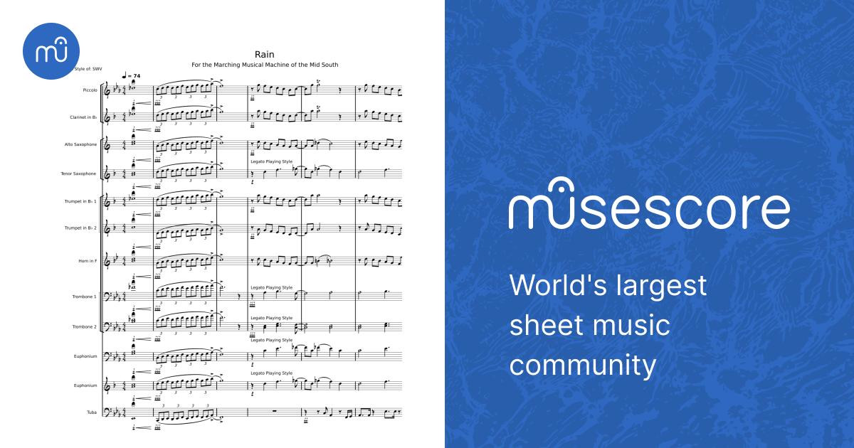 Rain – SWV Rain Sheet music for Trombone, Tuba, Oboe, Saxophone alto ...