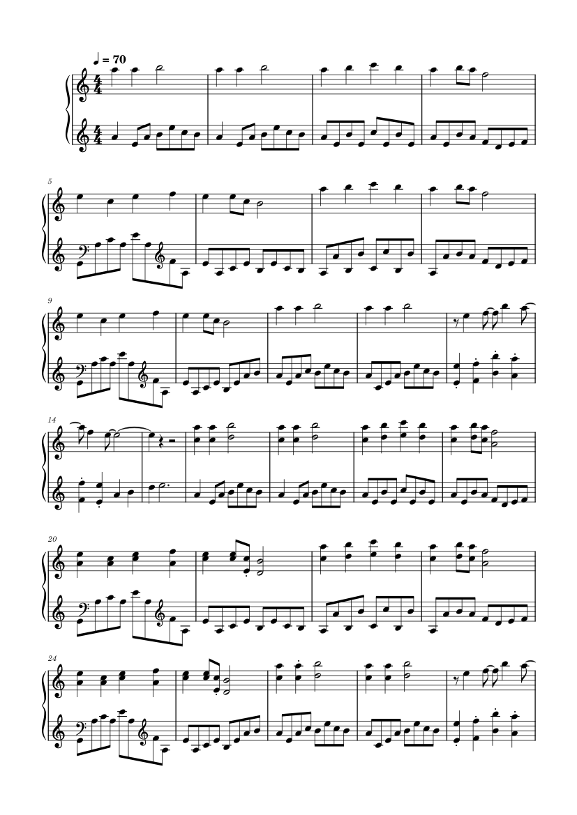 Sakura Sakura · Japanese Folk Song Sheet music for Piano (Solo) Easy ...