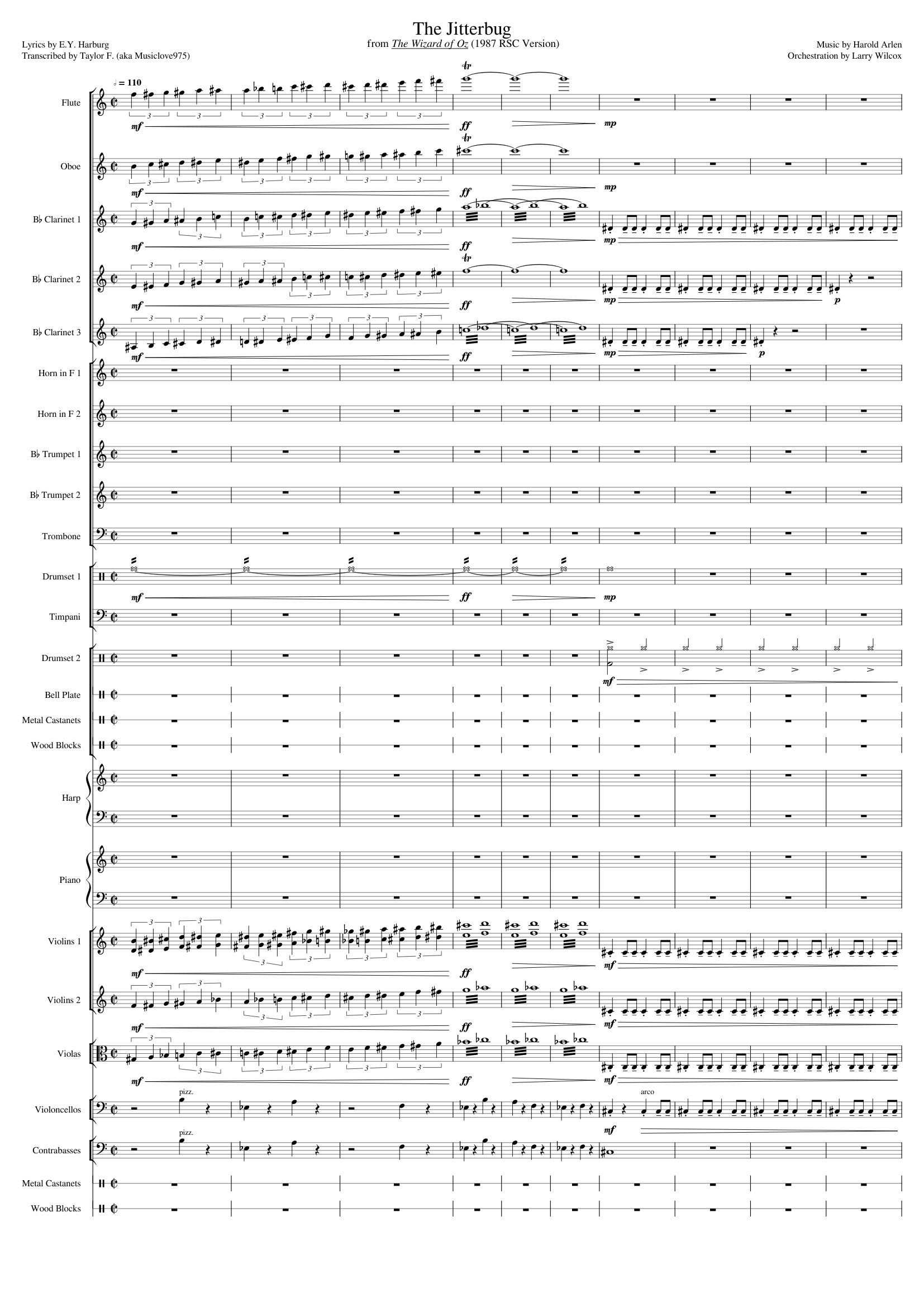 The Jitterbug ("The Wizard of Oz") - Harold Arlen Sheet Music for Piano ...