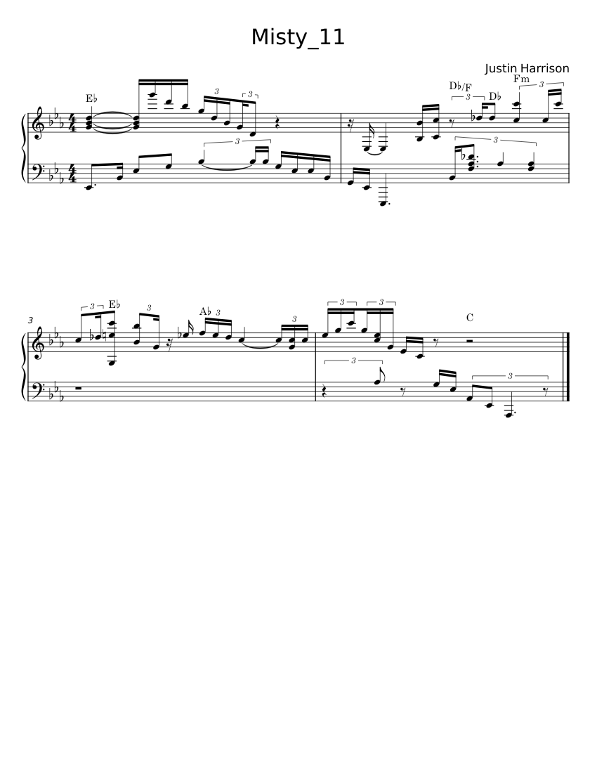 Misty 11 Sheet music for Piano (Solo) | Musescore.com
