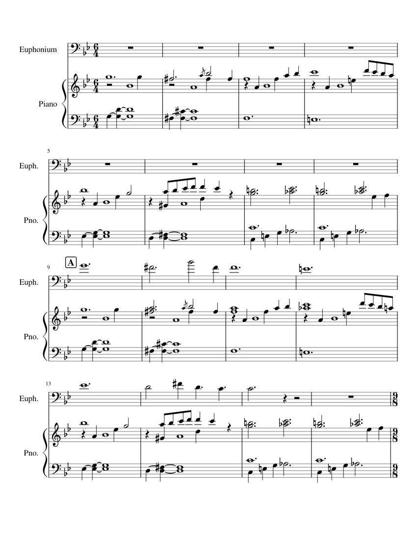 Euphonic Sheet music for Piano, Euphonium (Solo) | Musescore.com