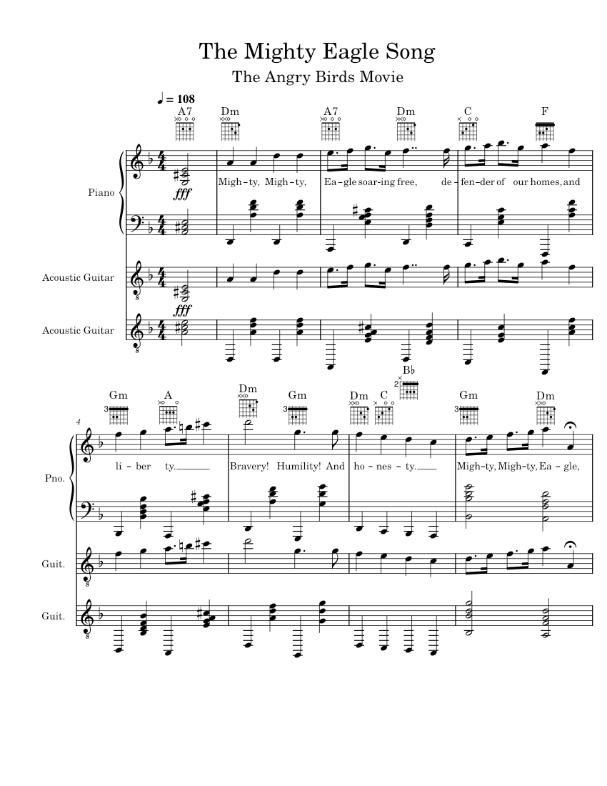 The Mighty Eagle Song Sheet music for Piano, Guitar (Mixed Trio ...