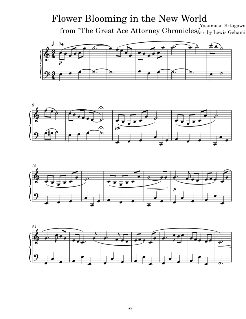 Flower Blooming in the New World – Yasumasa Kitagawa Sheet music for Piano (Solo) | Musescore.com