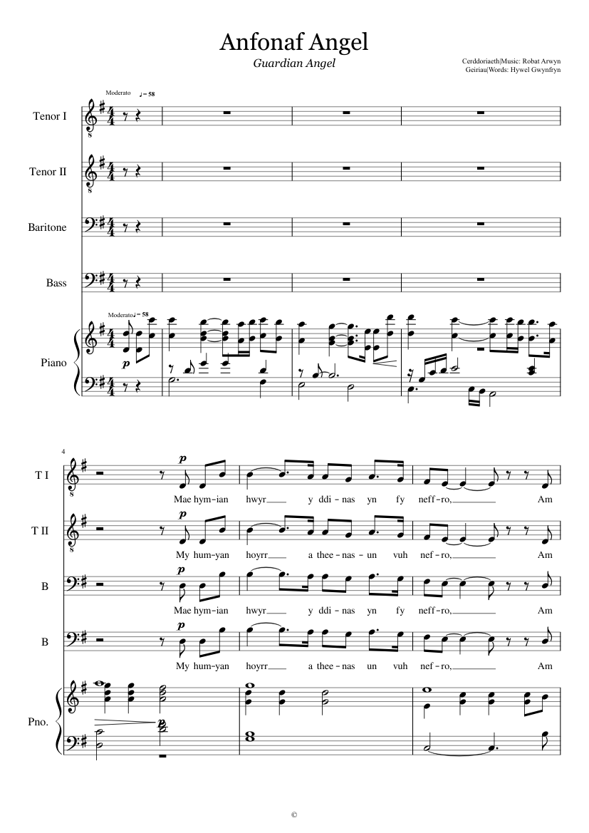 Angel Sheet music for Piano, Bass guitar (Mixed Duet) | Musescore.com