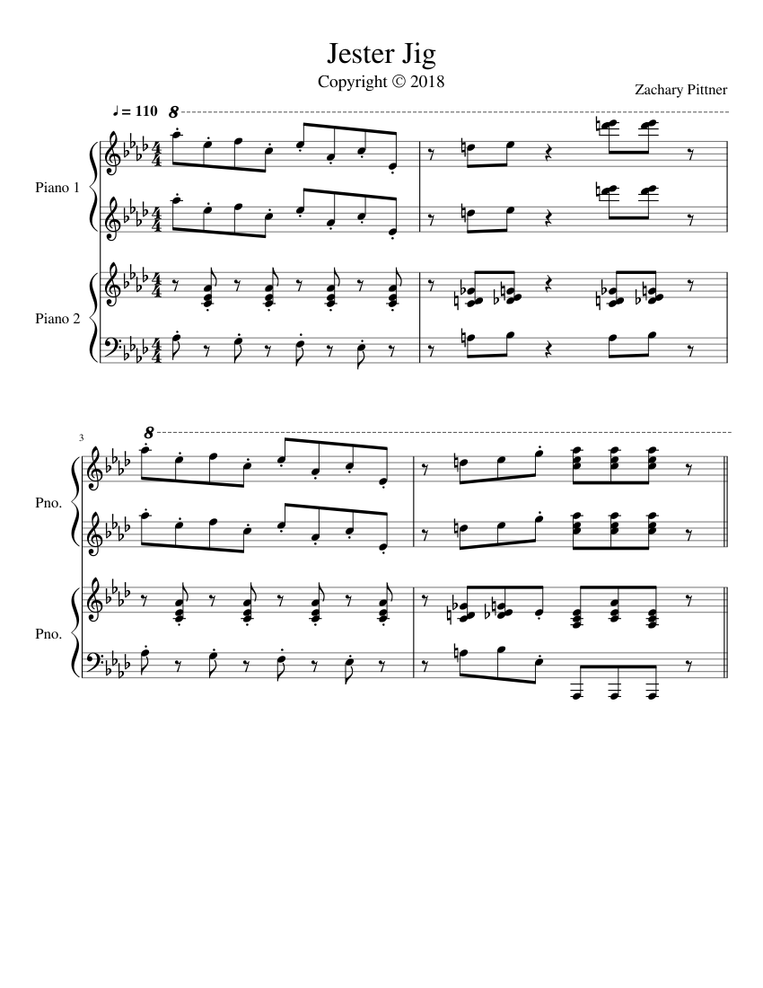 Jester Jig Sheet music for Piano (Mixed Duet) | Musescore.com
