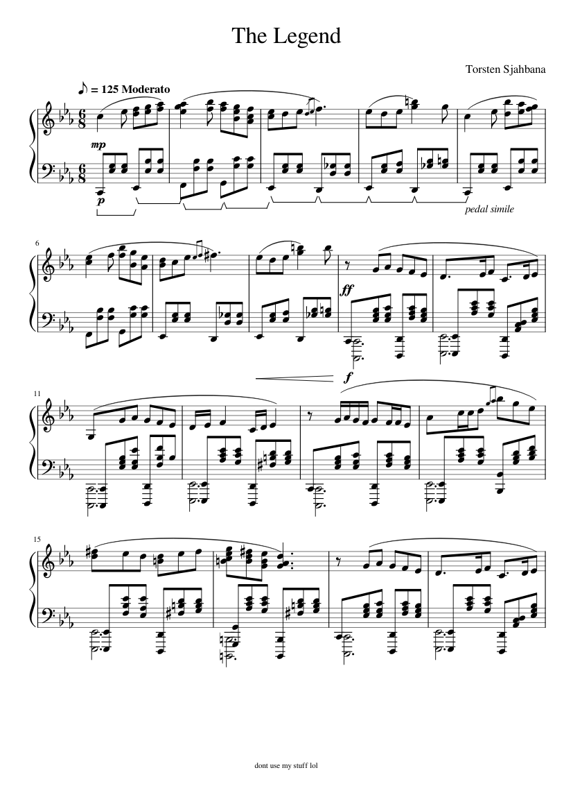 The_Legend Sheet Music for Piano (Solo) | MuseScore.com