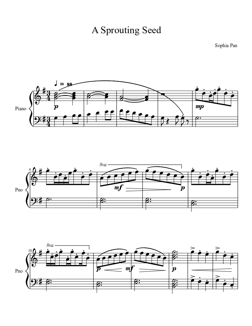 A Sprouting Seed V2 Sheet music for Piano (Solo) | Musescore.com