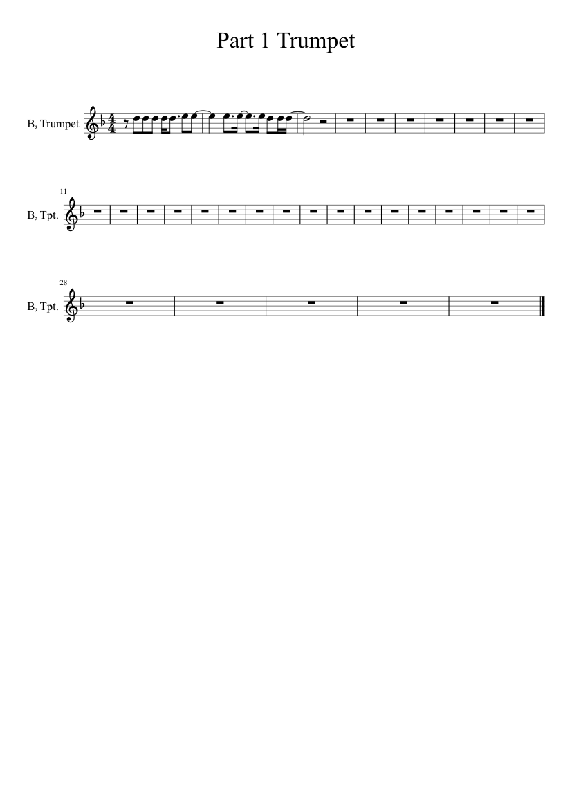 Part 1 Trumpet Sheet music for Cornet (Solo) | Musescore.com