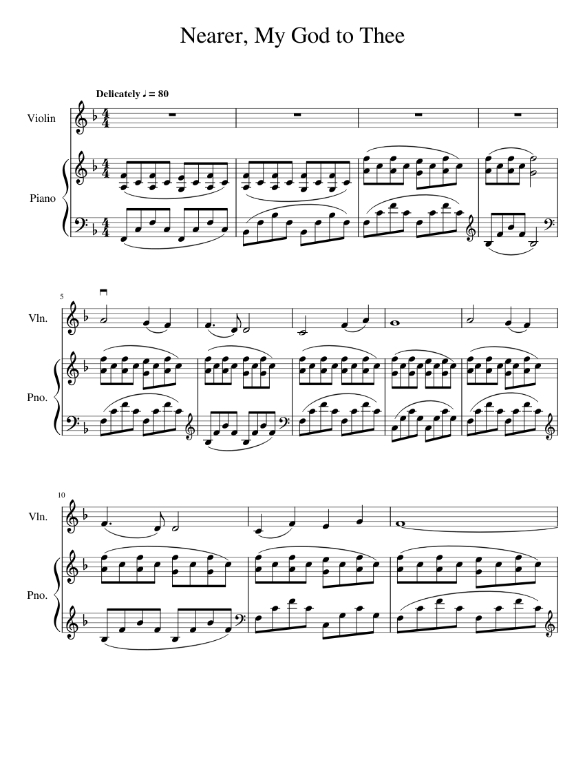 Nearer,_My_God_to_Thee with violin Sheet music for Piano, Violin (Solo ...