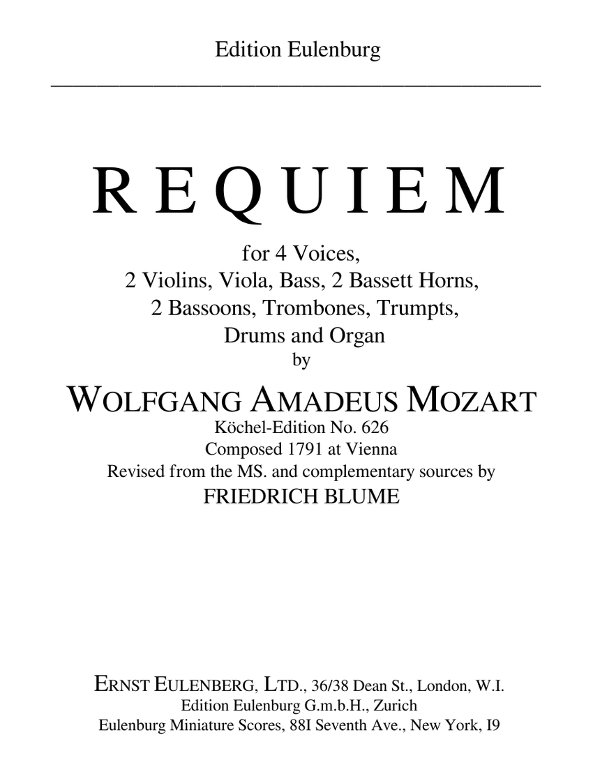 CONFUTATIS MALEDICTIS (REQUIEM) MOZART Sheet music for Soprano, Alto ...
