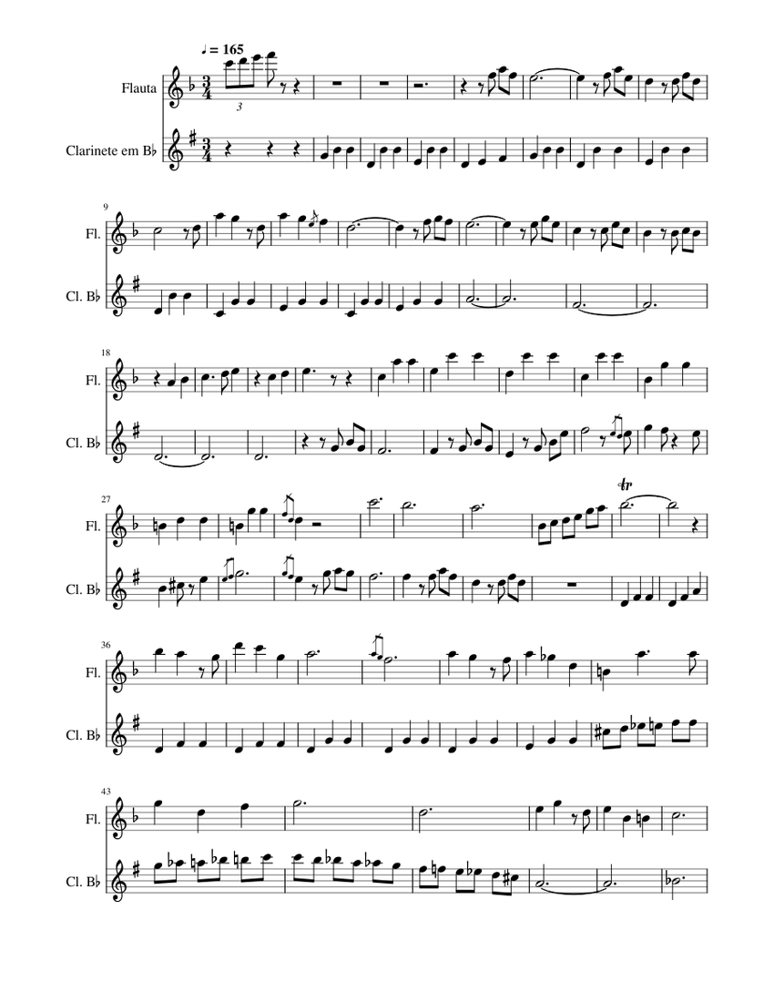 Married Life Sheet music for Flute, Clarinet in b-flat (Woodwind Duet ...