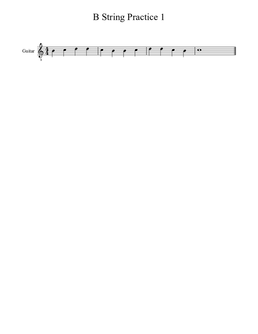 B String Practice 1 Sheet music for Guitar (Solo) | Musescore.com