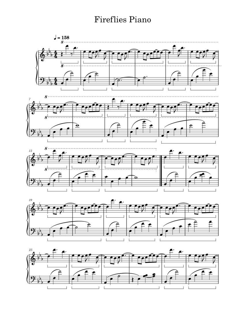 Fireflies – Owl City Fireflies on Piano for Karaoke Sheet music for ...