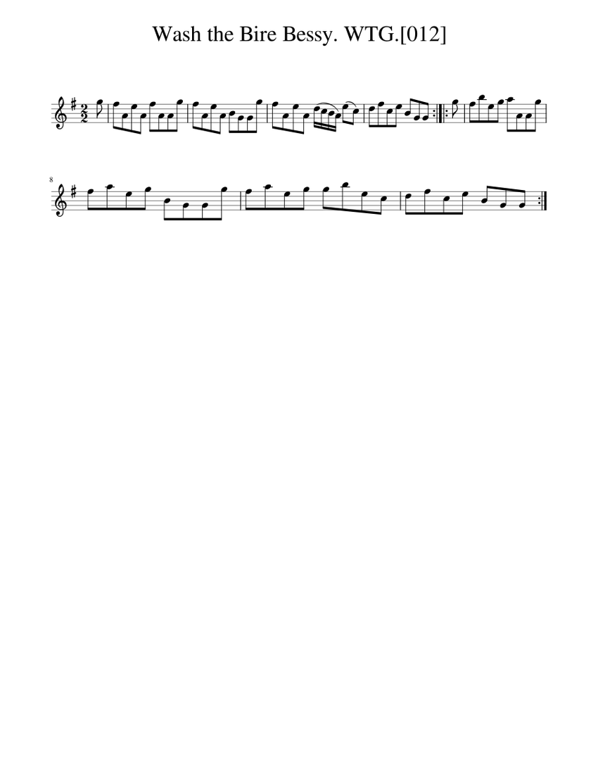 Wash the Bire Bessy. WTG.[012] Sheet music for Piano (Solo) | Musescore.com
