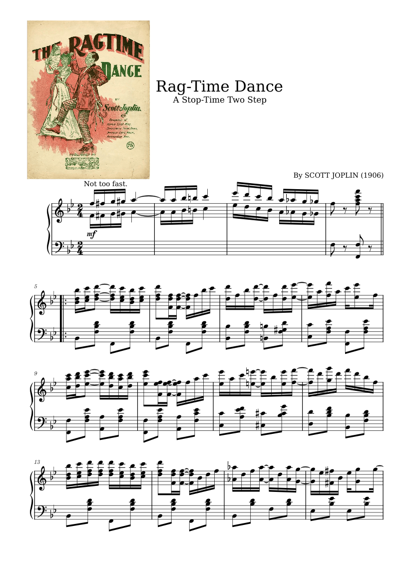 The Ragtime Dance by Scott Joplin (1906) Sheet music for Piano (Solo ...