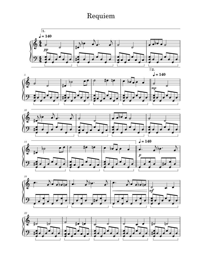 Requiem – Heaven Pierce Her (ULTRAKILL OST) Sheet music for Piano (Solo ...