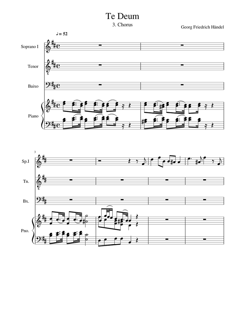 Te Deum 3 Sheet music for Piano (Solo) | Musescore.com