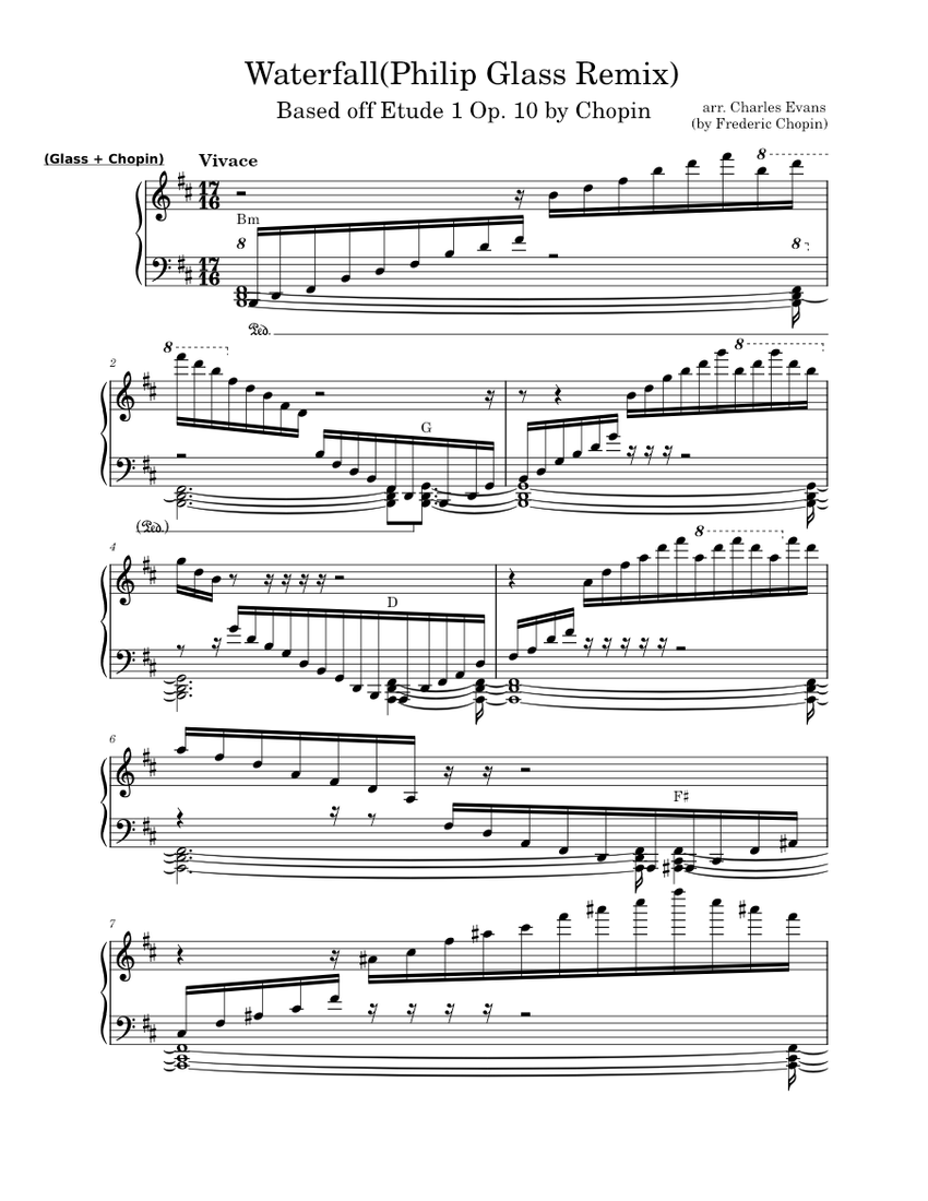 Etudes, Op. 7, No. 1 in B Minor, Waterfall (Philip Glass Remix ...