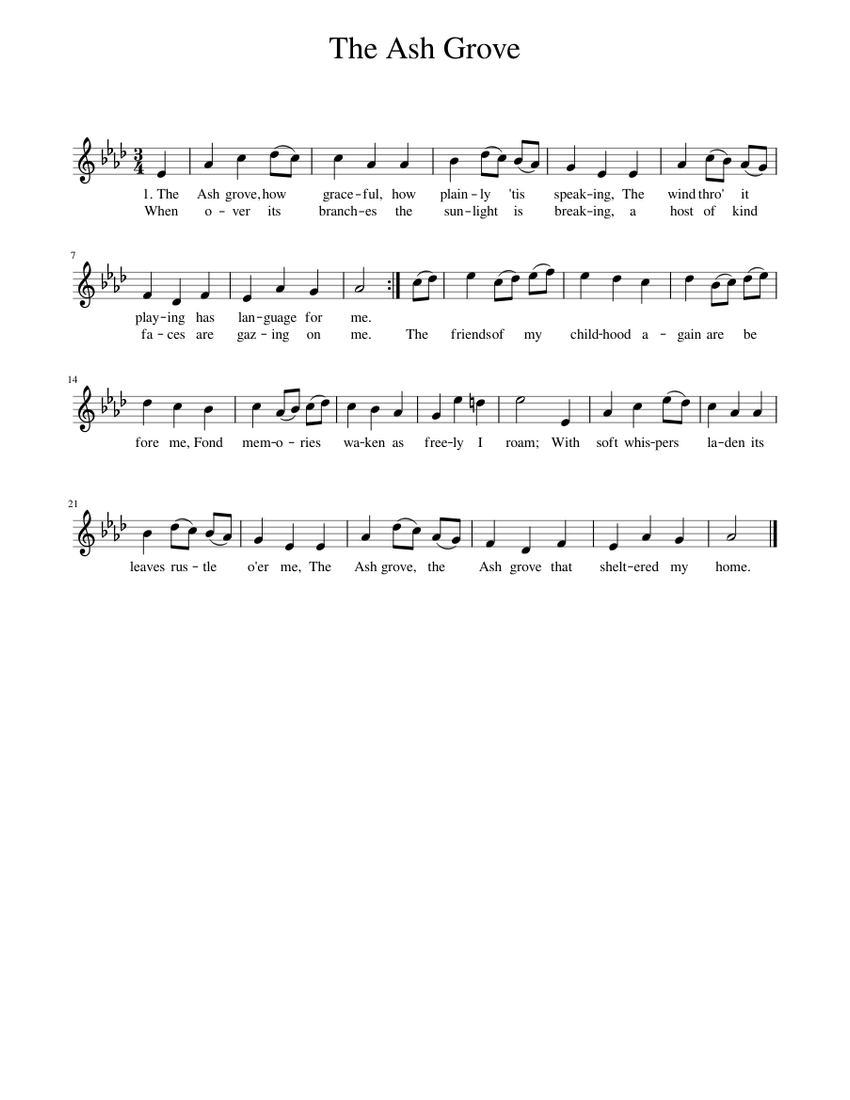 The Ash Grove Sheet music for Piano (Solo) | Musescore.com