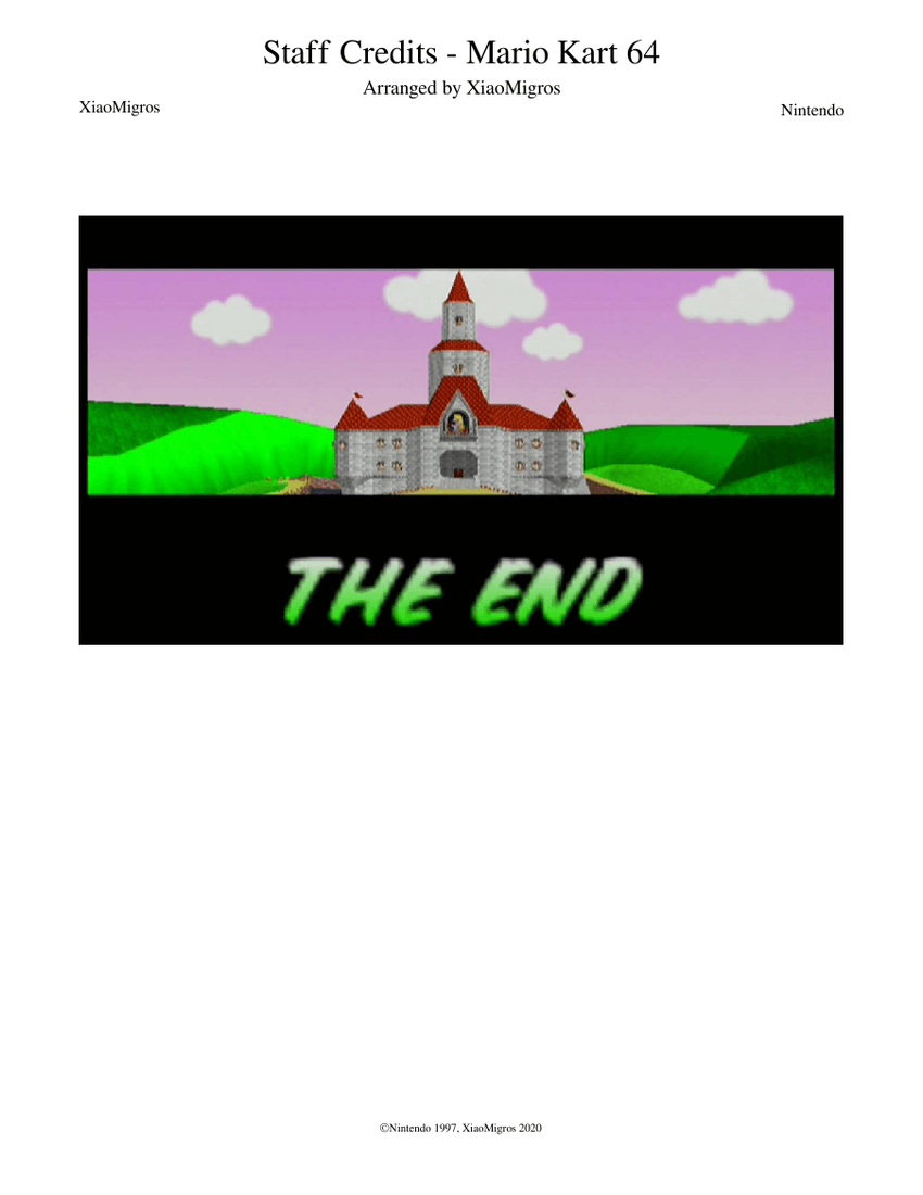 Staff Credits - Mario Kart 64 Sheet music for Piano, Organ, Vocals ...