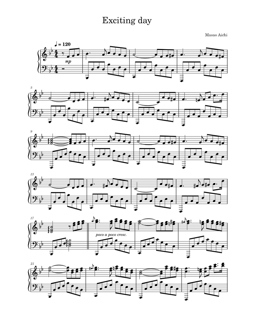 Exciting day Sheet music for Piano (Solo) | Musescore.com