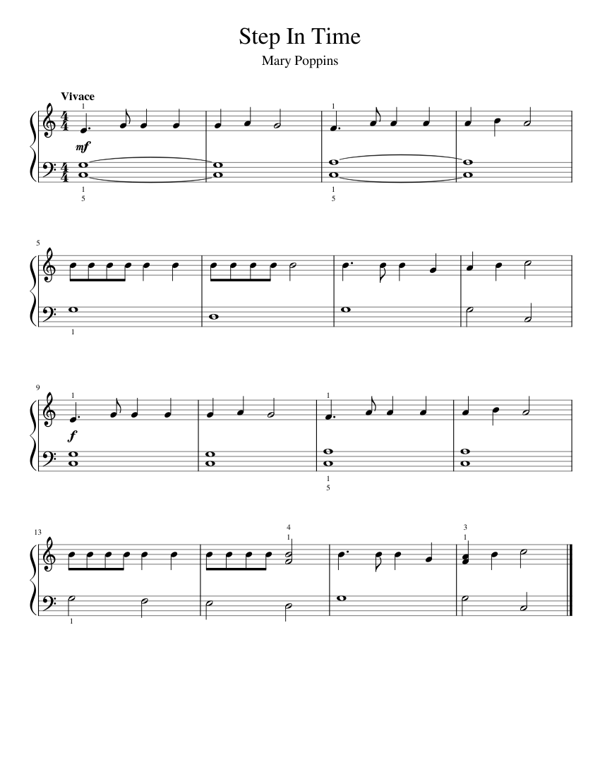 Step In Time Sheet music for Piano (Solo) Easy | Musescore.com