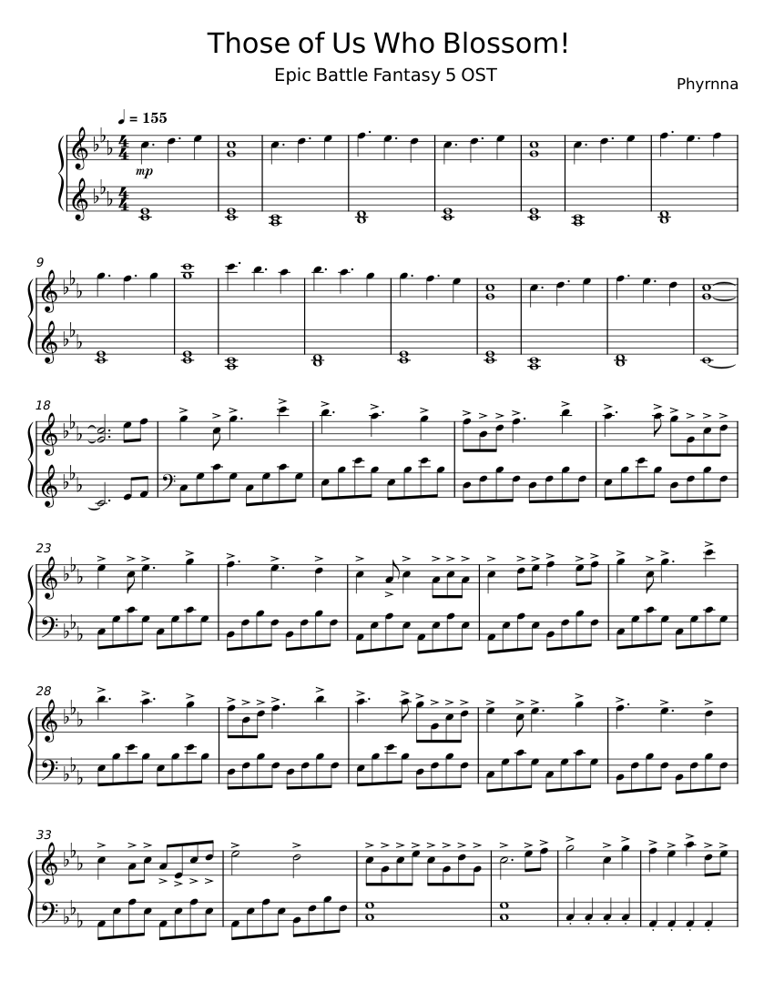 Those of Us Who Blossom! - Phyrnna Sheet music for Piano (Solo ...