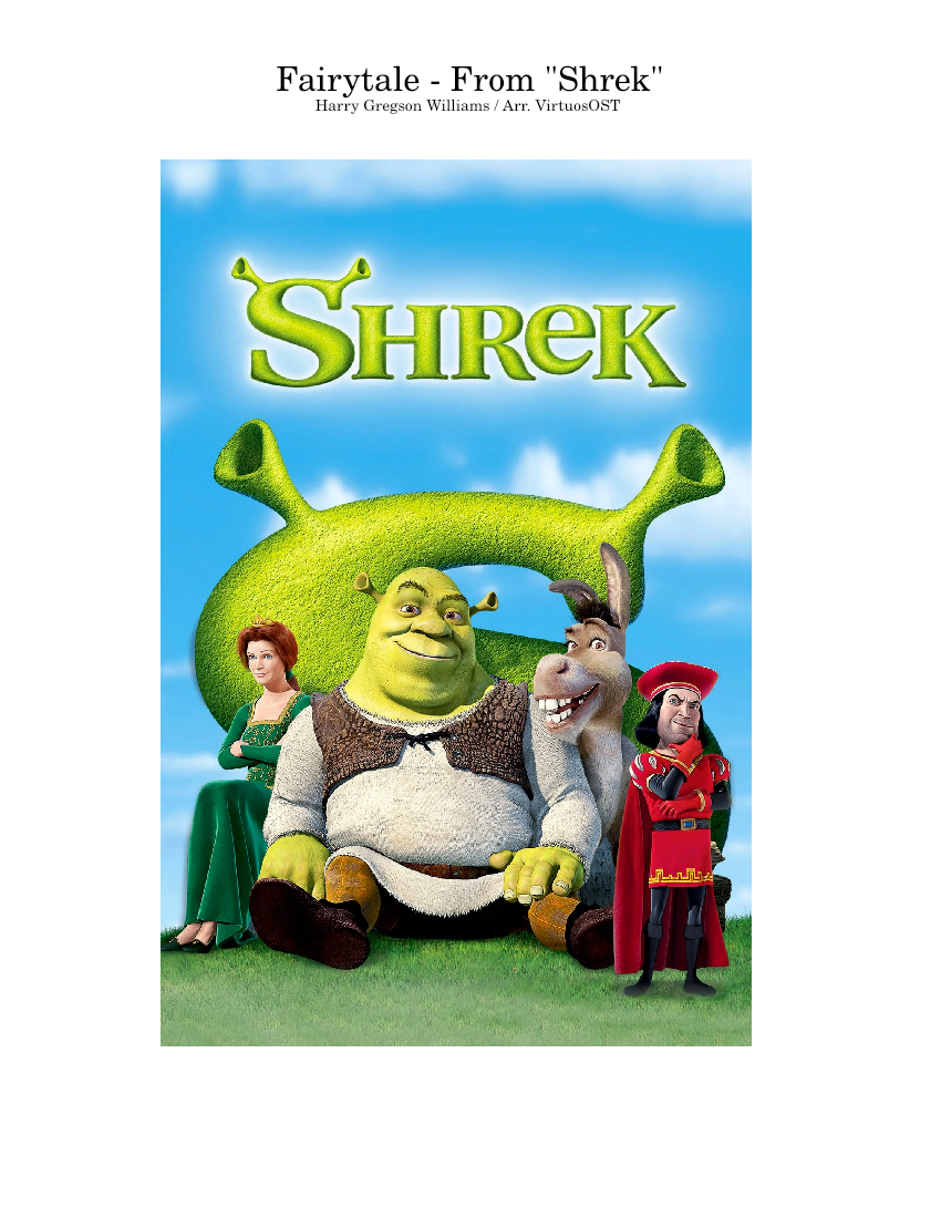 Fairytale – Harry Williams Fairytale - From "Shrek" Sheet music for ...