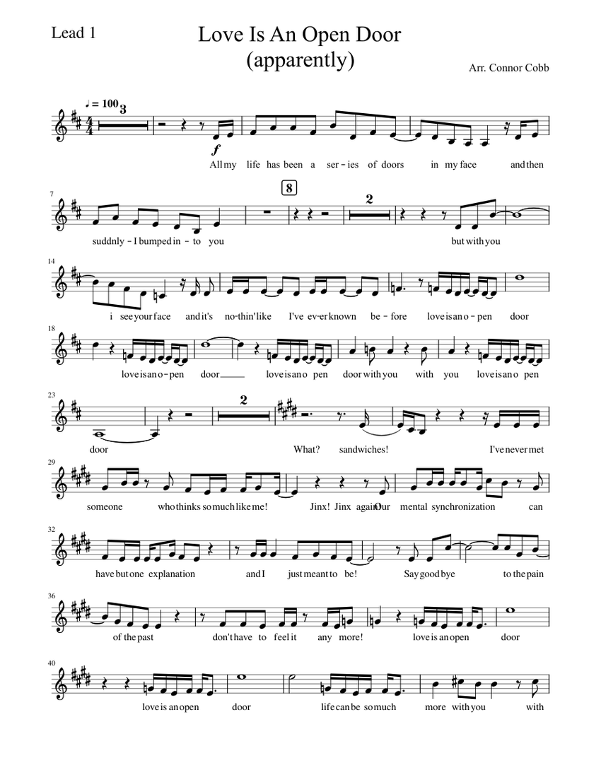 Lead_1_Love_Is_Open_The_Door Sheet music for Piano (Solo) | Musescore.com