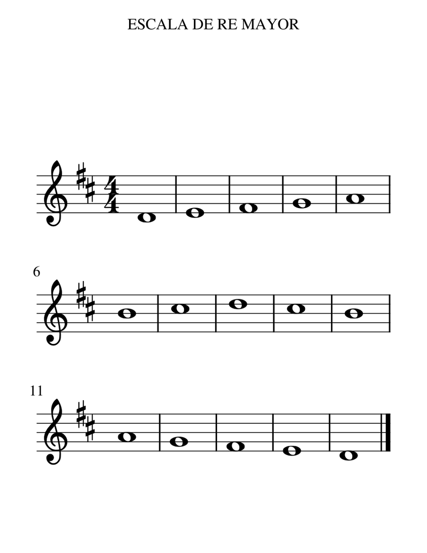 ESCALA_DE_RE_MAYOR Sheet music for Piano (Solo) Easy | Musescore.com