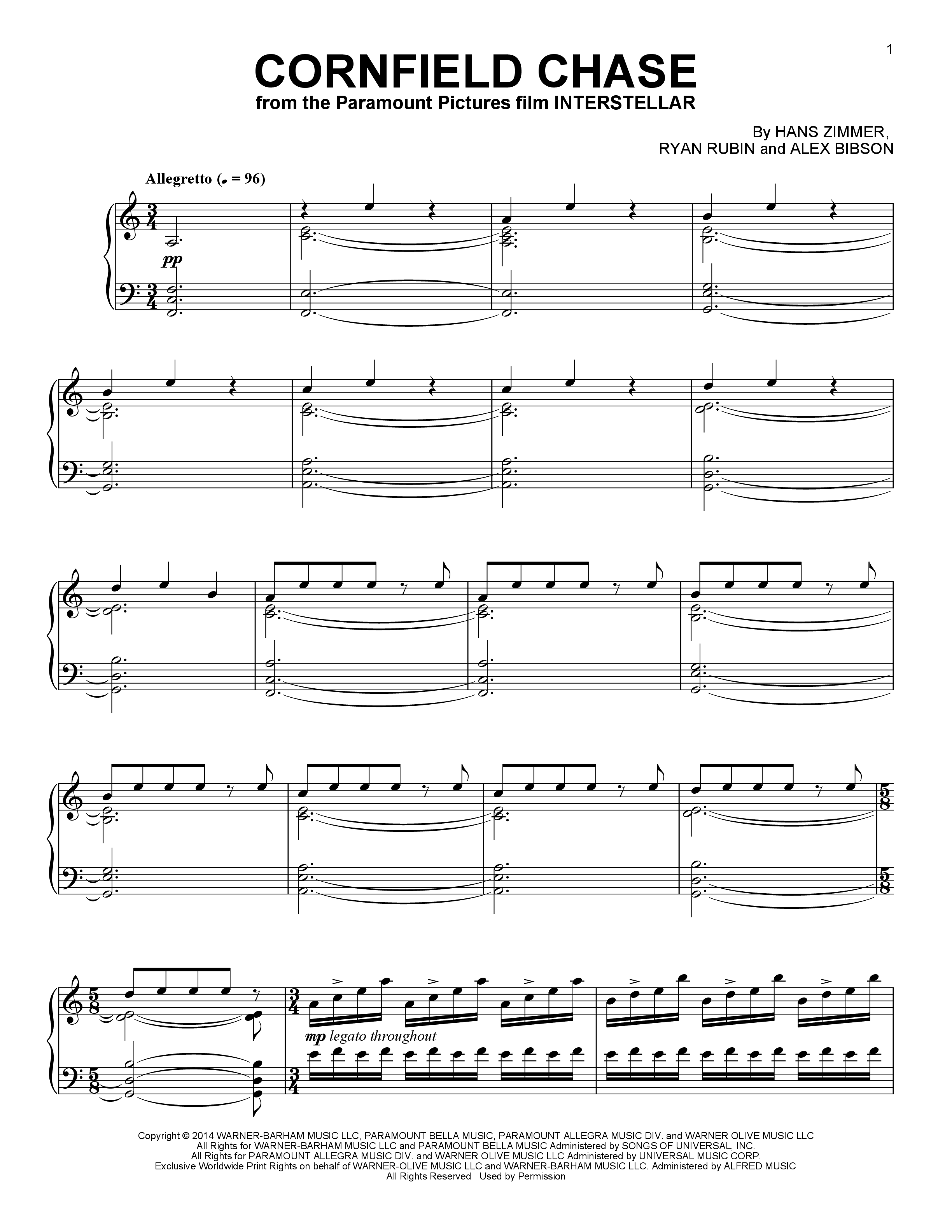 Play Official version of Cornfield Chase (from Interstellar) sheet ...