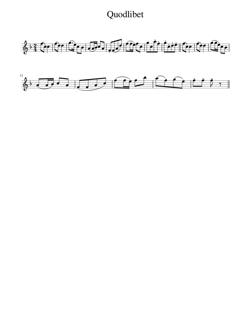 Quodlibet Sheet music for Piano (Solo) | Musescore.com