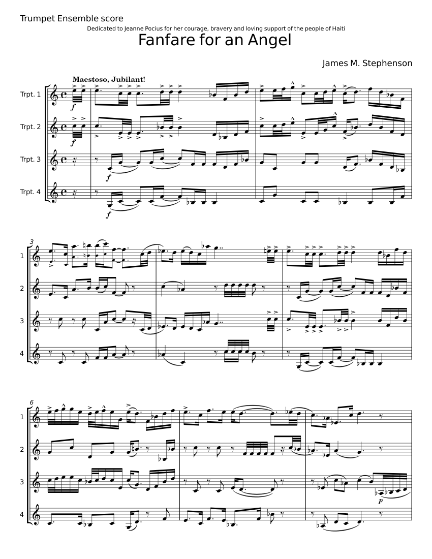 Fanfare for an Angel - James M. Stephenson Sheet Music for Trumpet ...